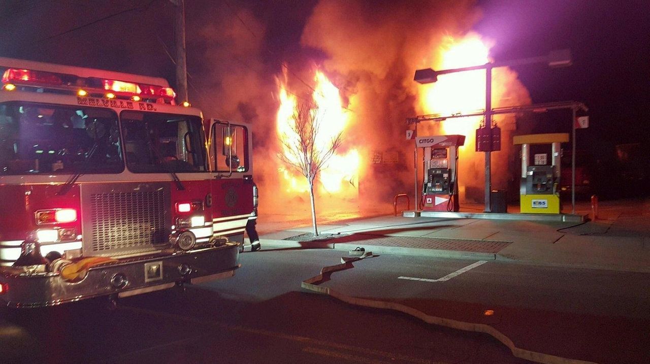Melville gas station fire causes extensive damage, officials say - Newsday