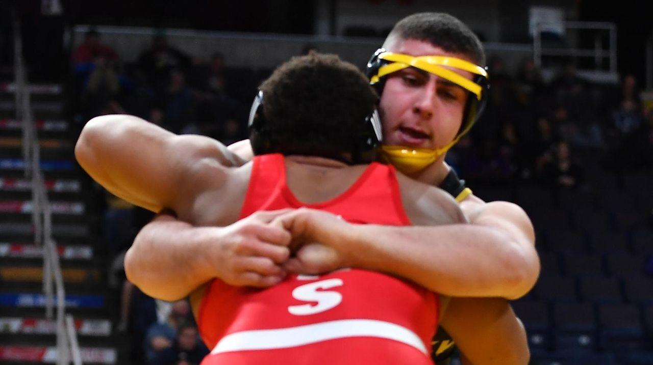 Commack's Joey Slackman at Day 2 of the state wrestling tournament ...