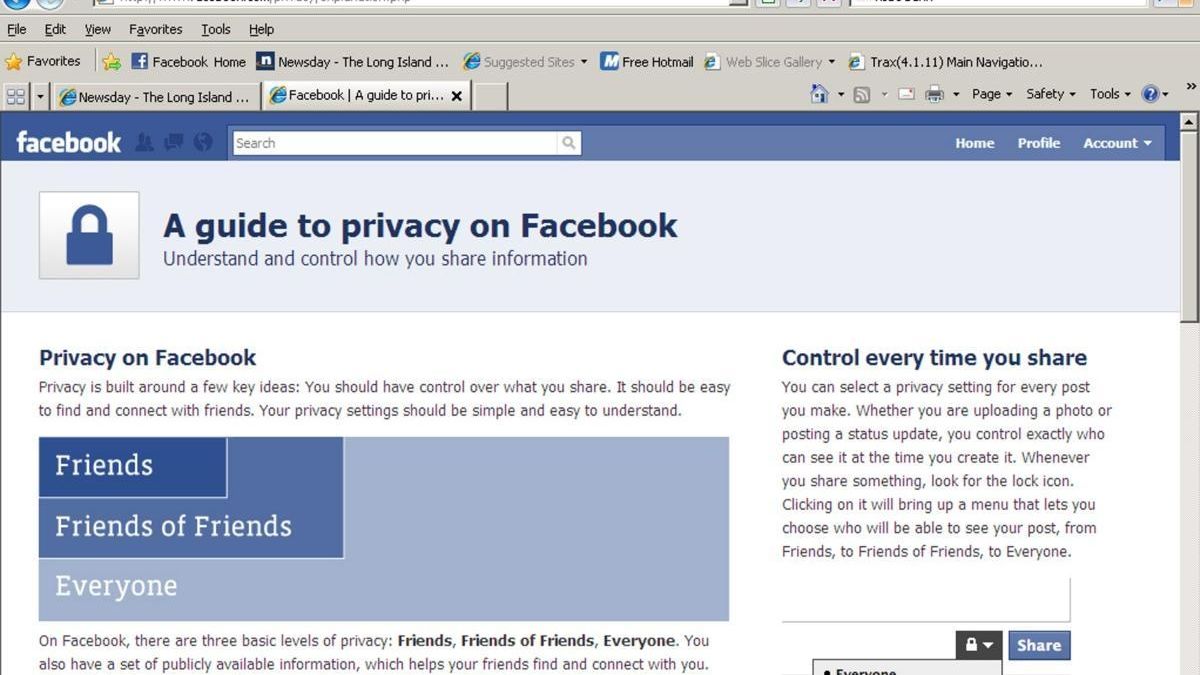 Facebook unveils revamped online safety site - Newsday