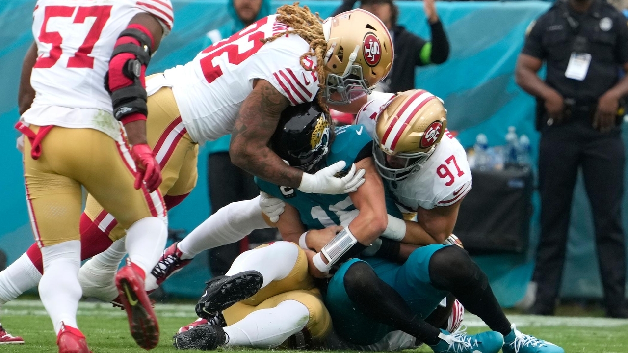 Jaguars embarrassed and humbled in a 34-3 loss to 49ers that ended a 5 ...