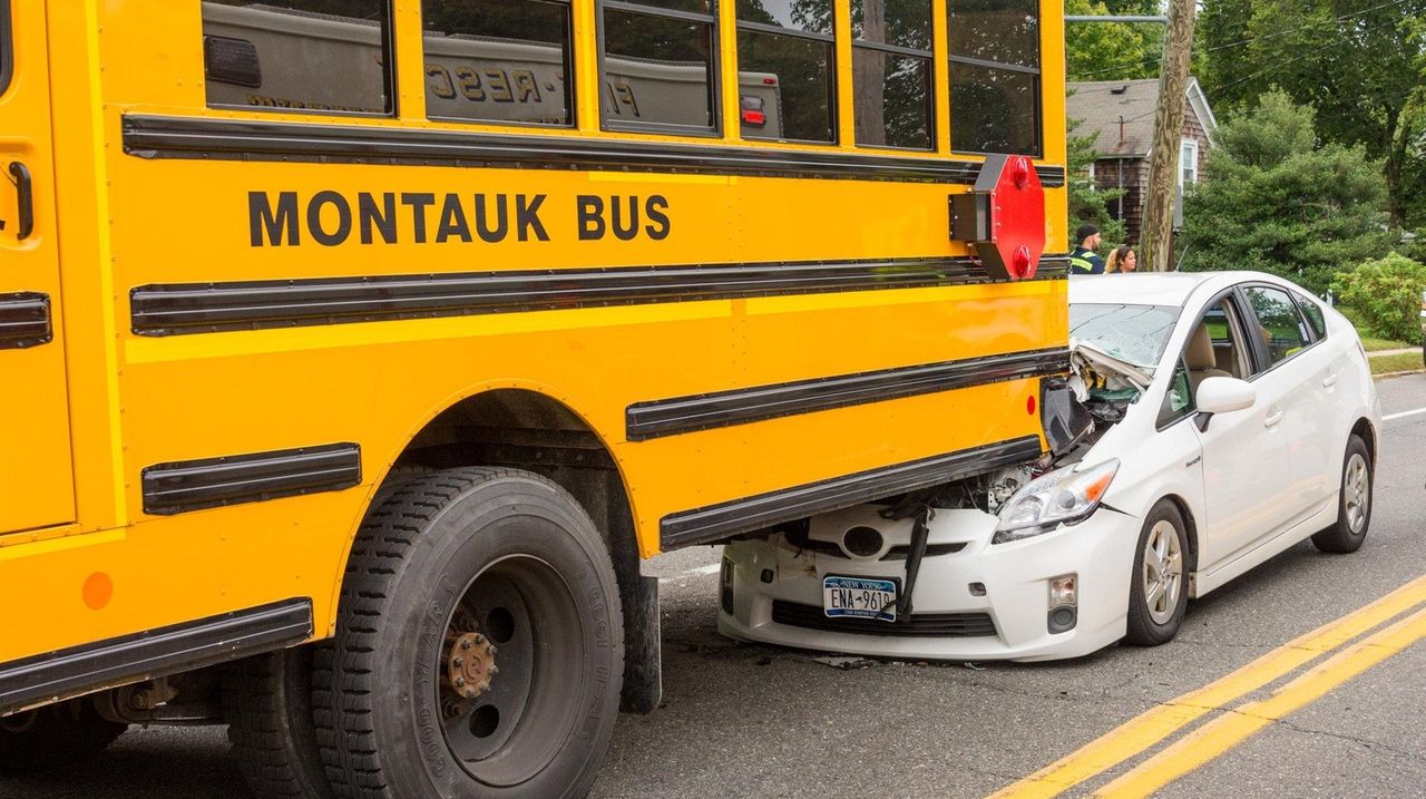 8 students hospitalized after car crashes into school bus, police say ...