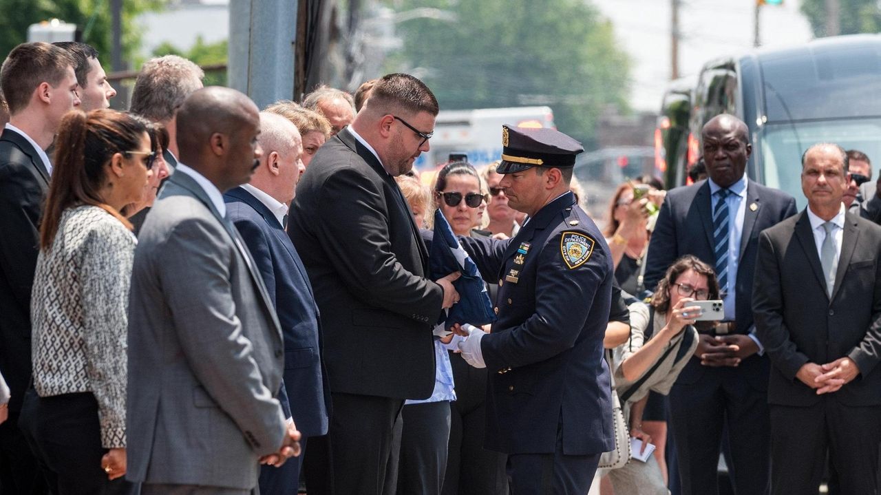 Hundreds attend funeral for NYPD officer killed in nail salon crash - Newsday