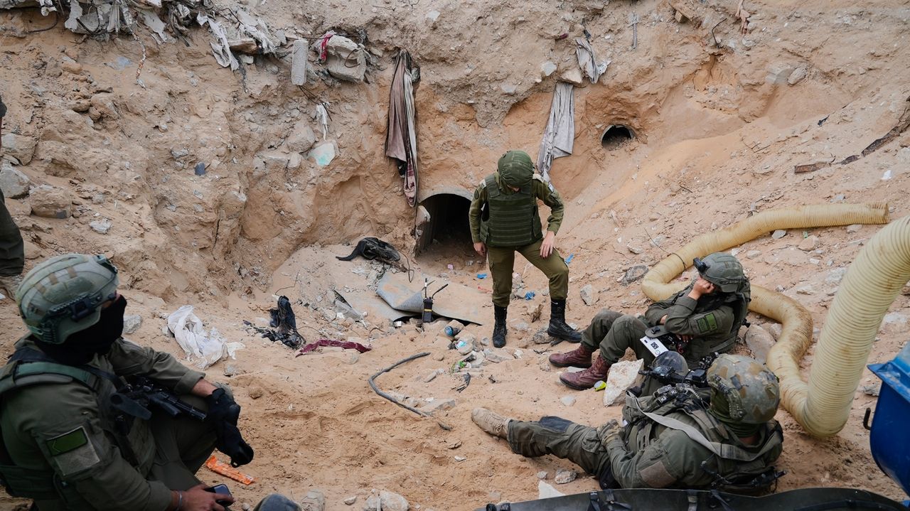 Israeli army takes journalists into a tunnel in a Gaza city it seized ...