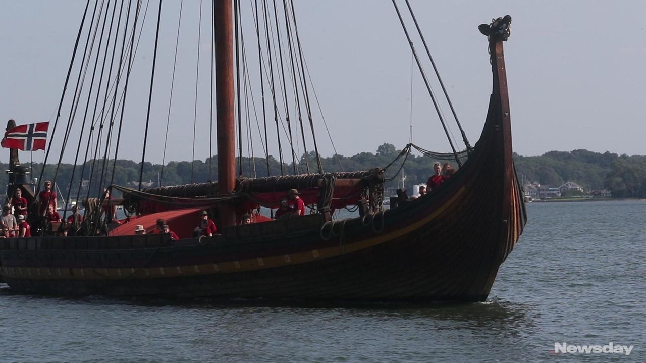 World's largest operating Viking ship docks in Greenport - Newsday