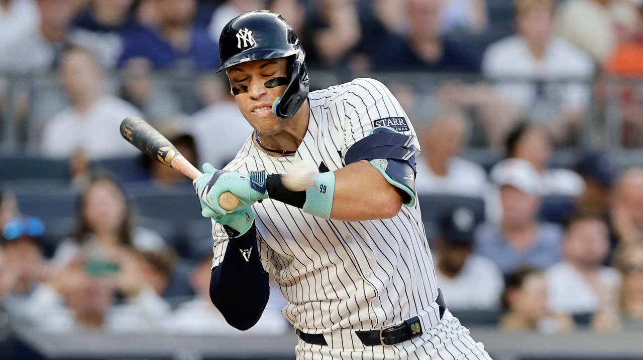 Yankees' Aaron Judge appears to avoid major injury after being hit by a pitch in win over ...