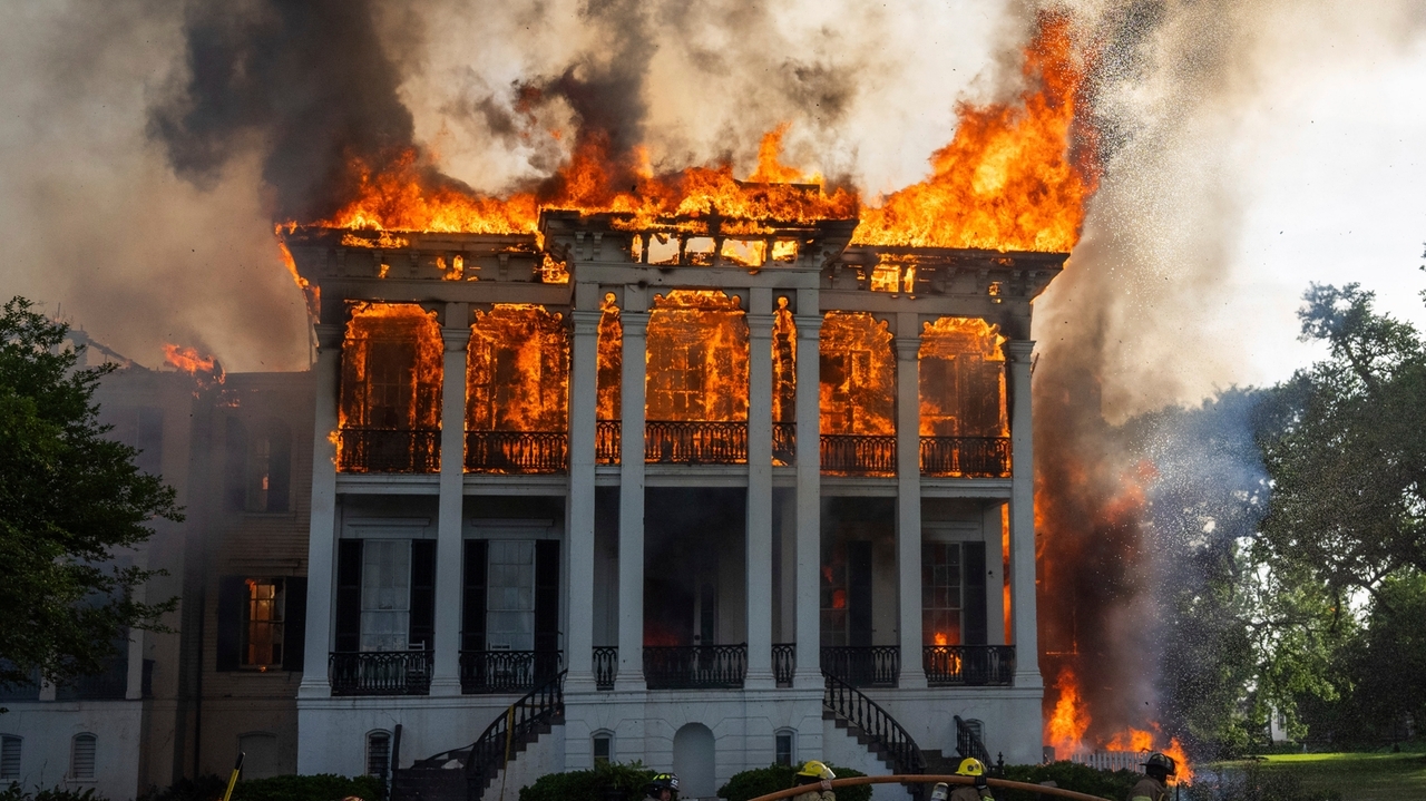 Fire destroys a sprawling mansion on a former Louisiana sugar ...