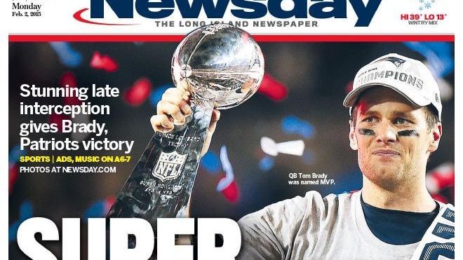 Newsday's Super Bowl covers and back pages - Newsday