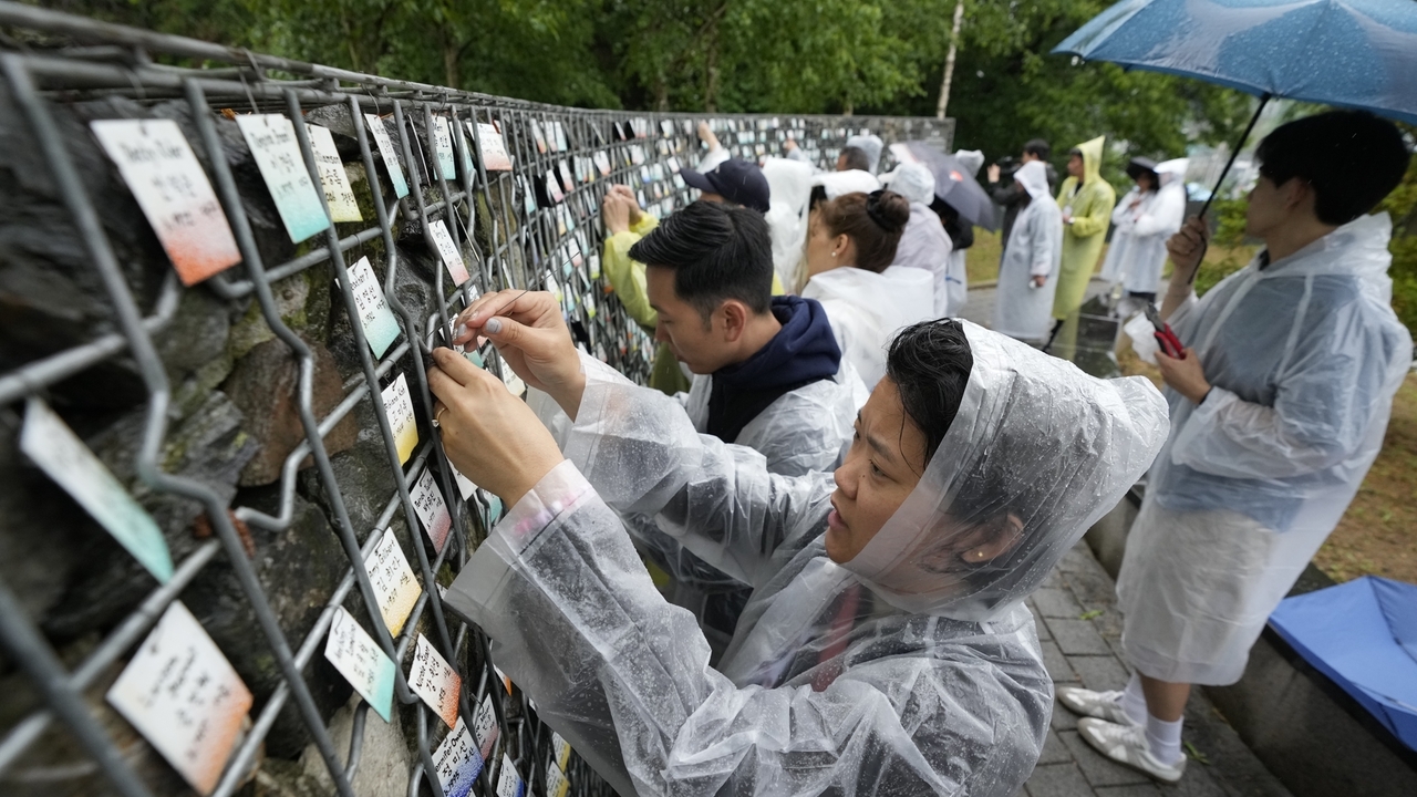 A wall of nametags at a South Korean park testifies to adoptees ...
