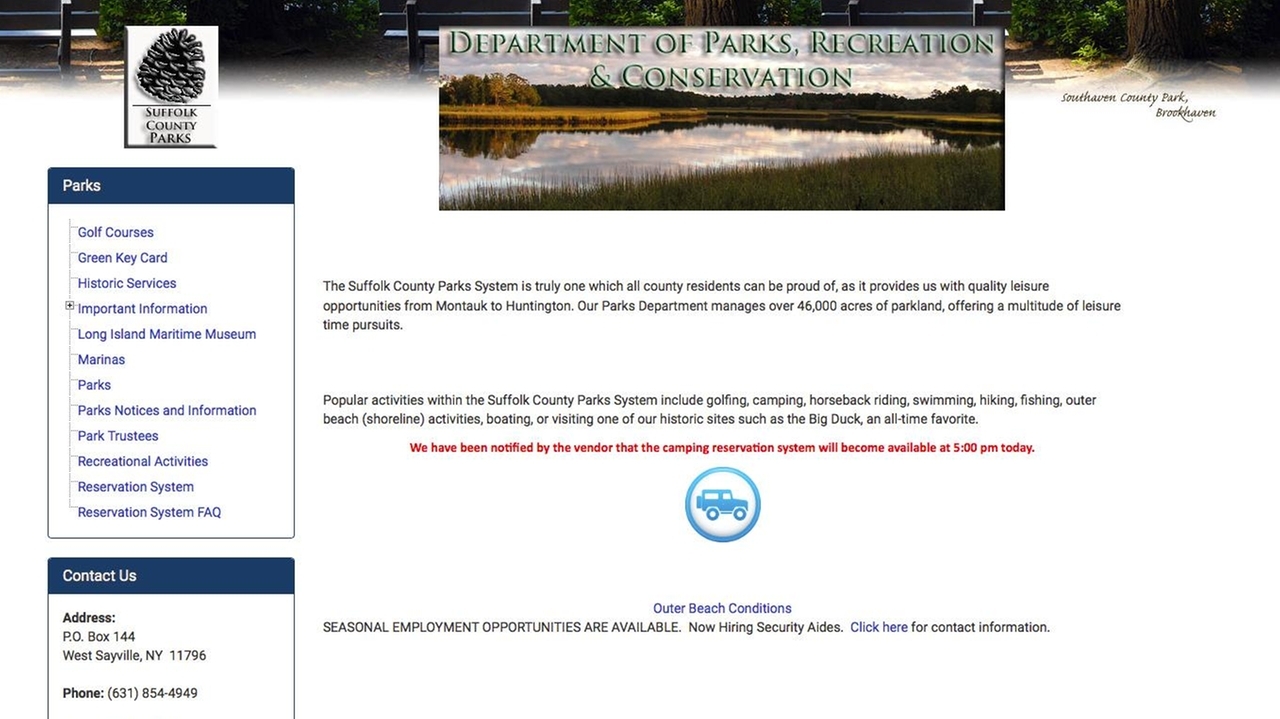 Suffolk park reservation system shut for a day - Newsday