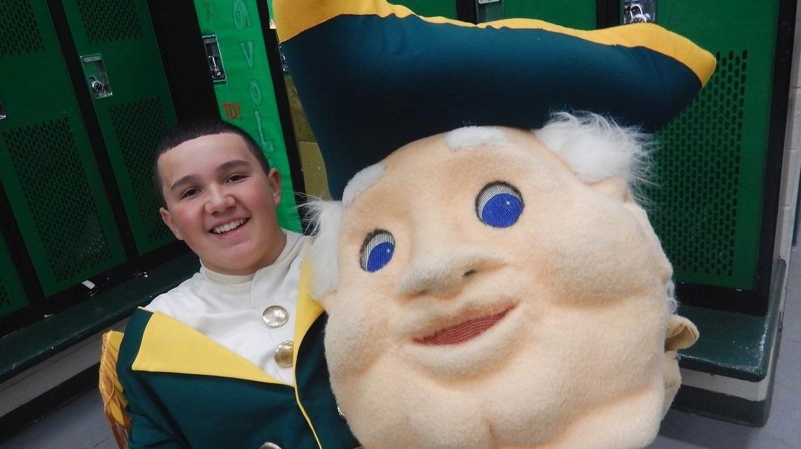 Inside the head of William Floyd's mascot at homecoming - Newsday