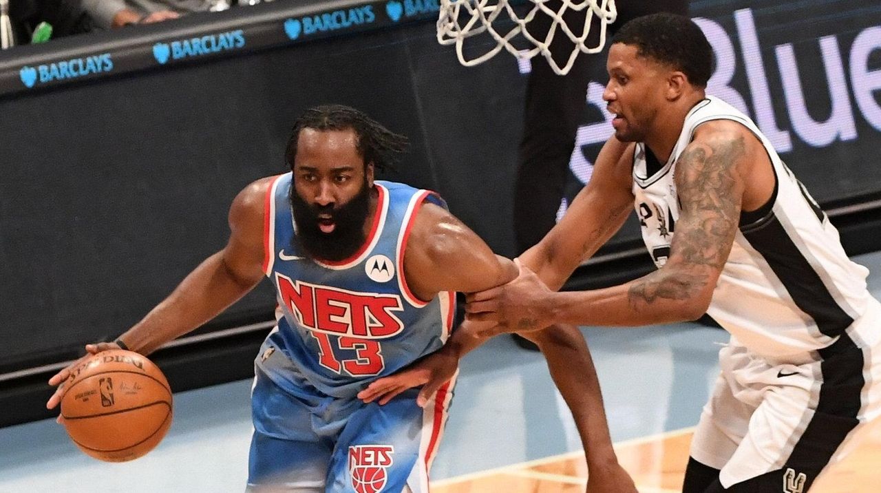 James Harden returns from injury with double-double as Nets romp over Spurs - Newsday