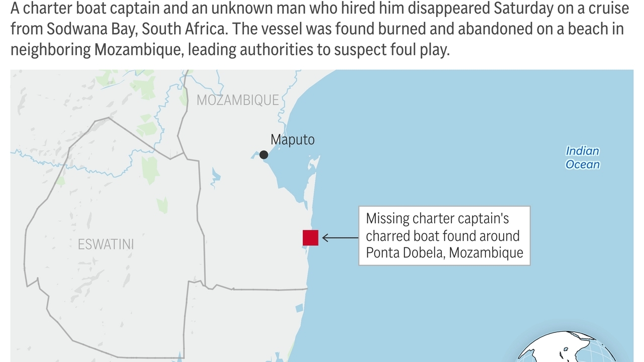 An abandoned, burned boat and 2 missing men: South African authorities ...