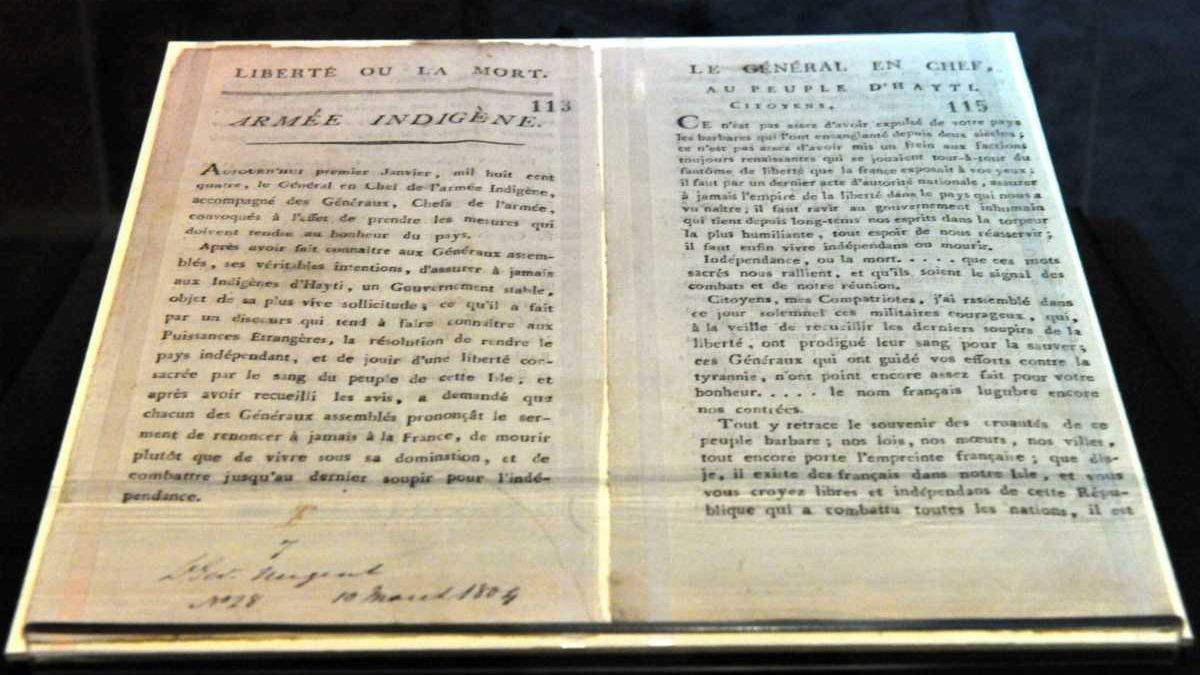 Haiti proclamation of independence on view - Newsday