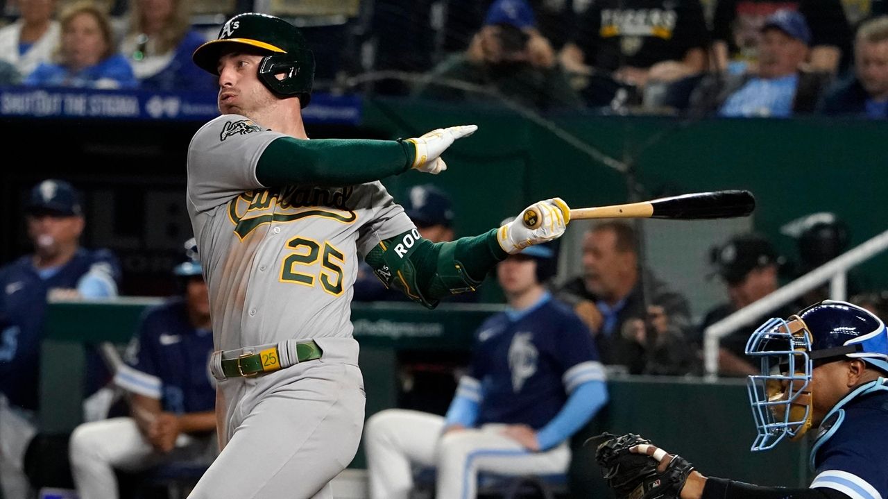 Rooker, Laureano go back-to-back as A's outslug Royals 12-8 - Newsday