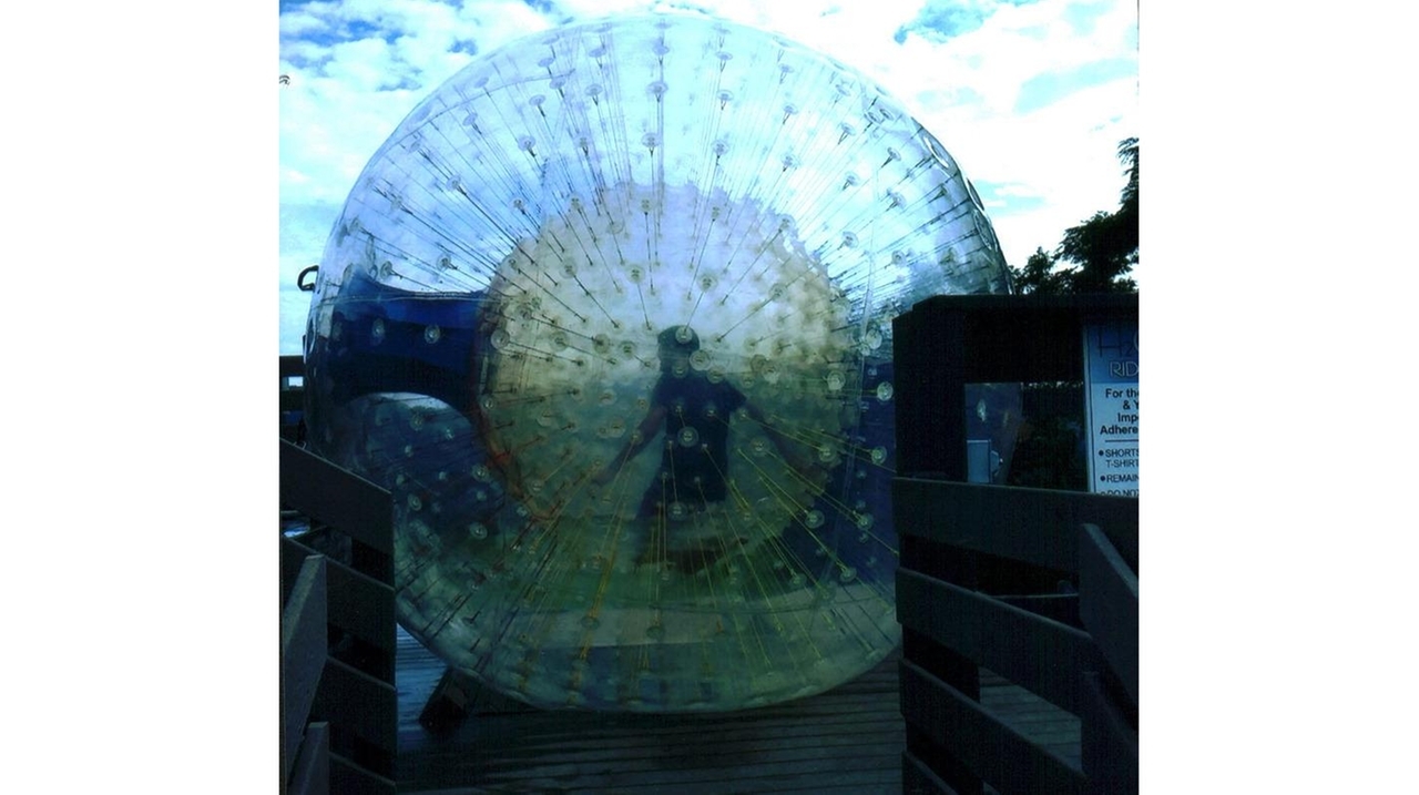 Rolling down a hill inside a zorb ball is amazing - Newsday