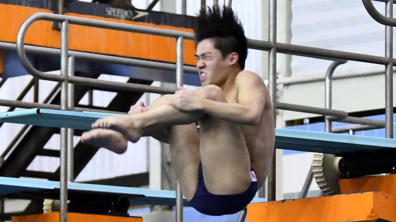 Jericho's Tristan Yang wins third straight Nassau 1-meter diving title ...