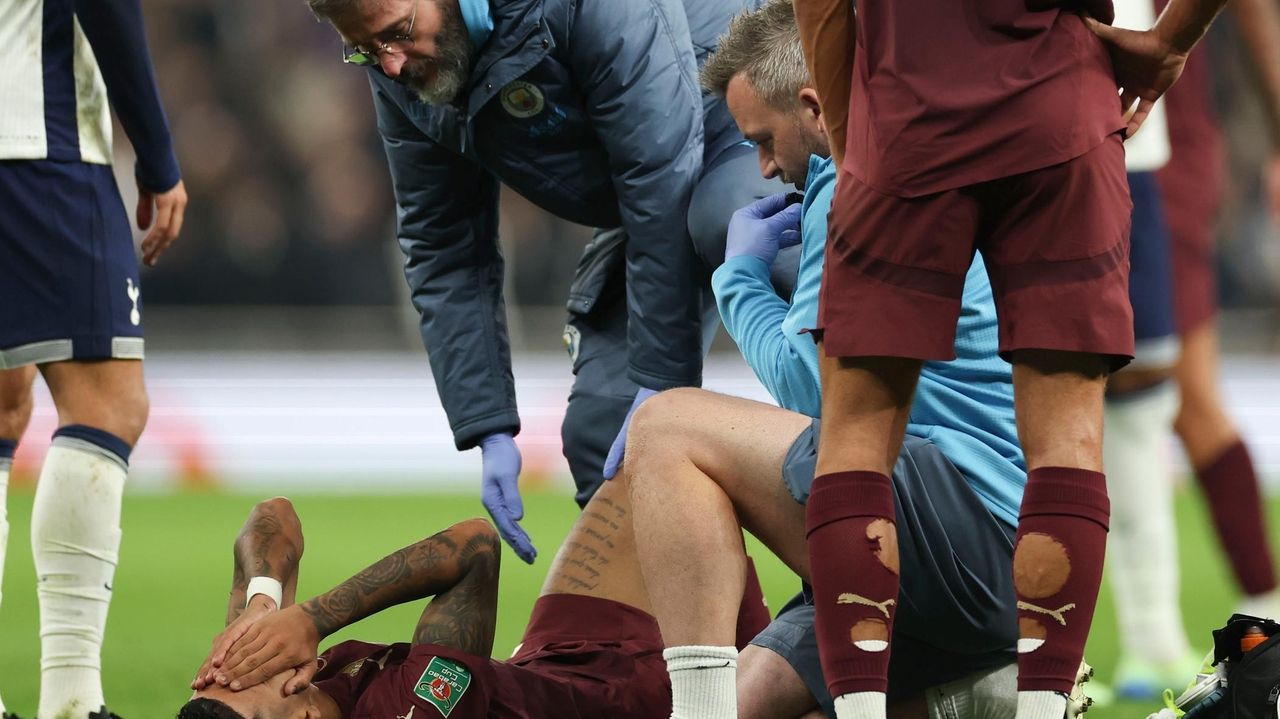 Savinho in tears while being carried off on a stretcher to add to Man ...