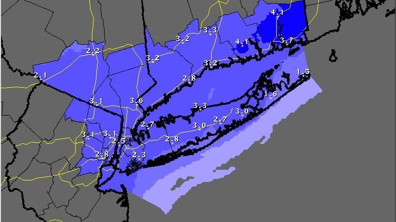 Latest predicted snowfall total map - Newsday
