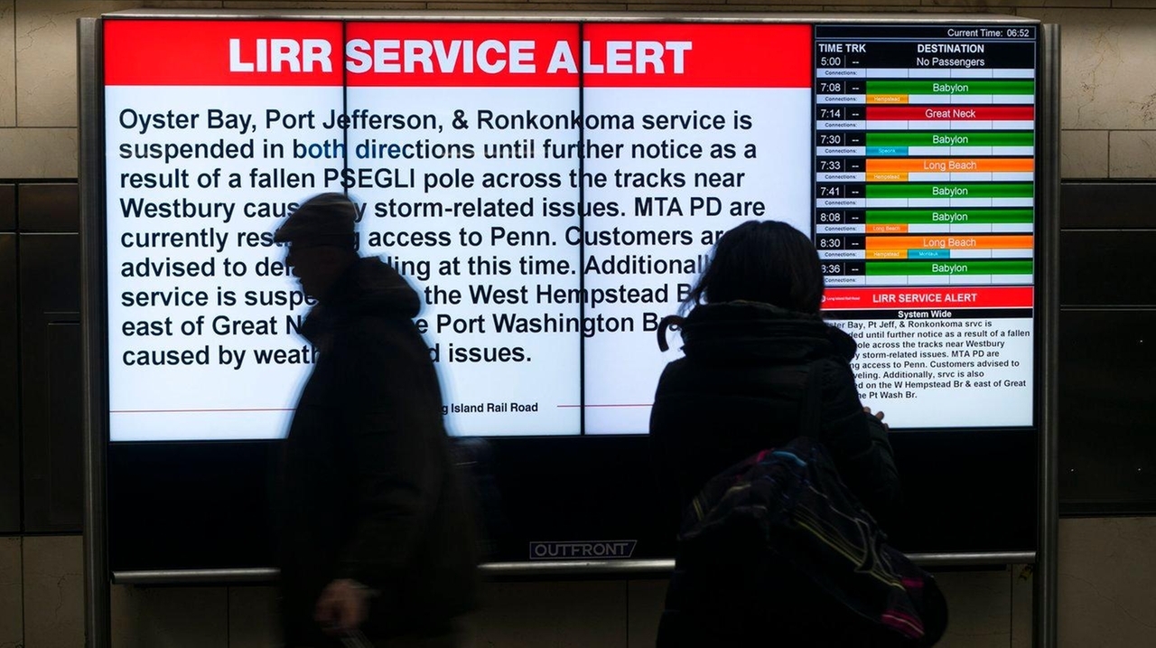 Storm causes delays, suspensions on LIRR, Amtrak, officials say - Newsday