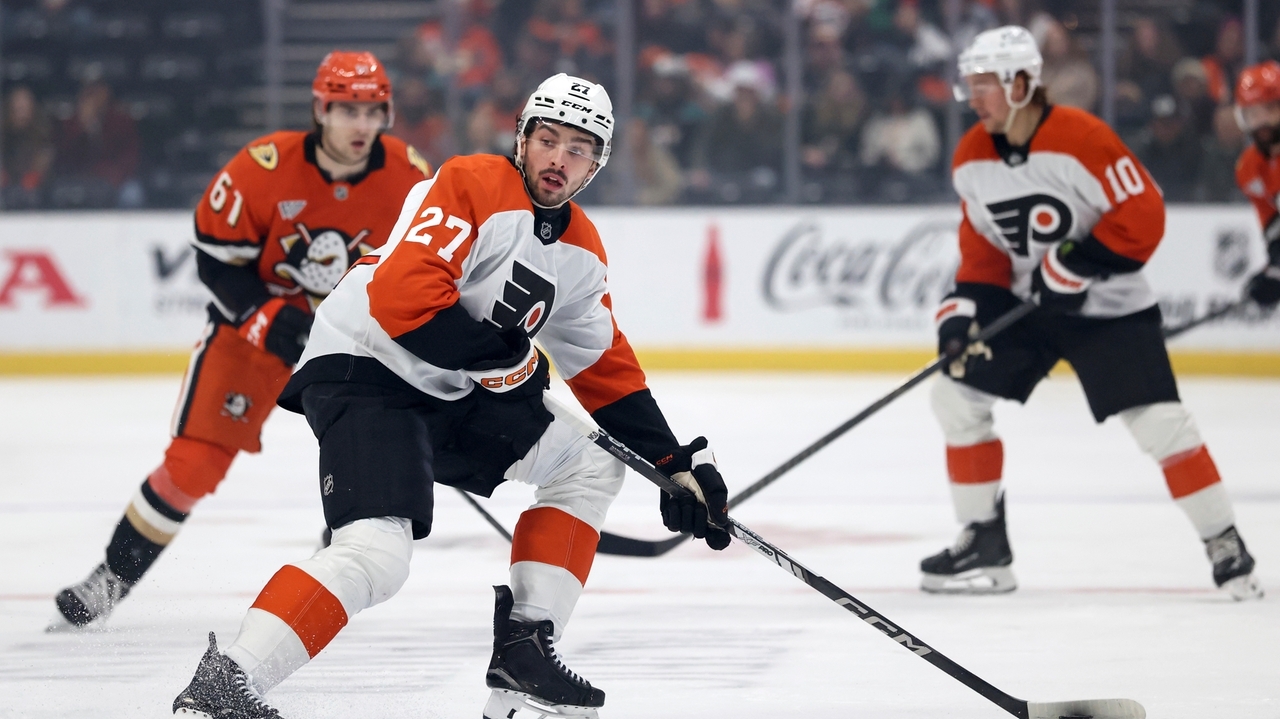 Noah Cates extends goal-scoring streak to 5 games as Flyers beat Ducks ...