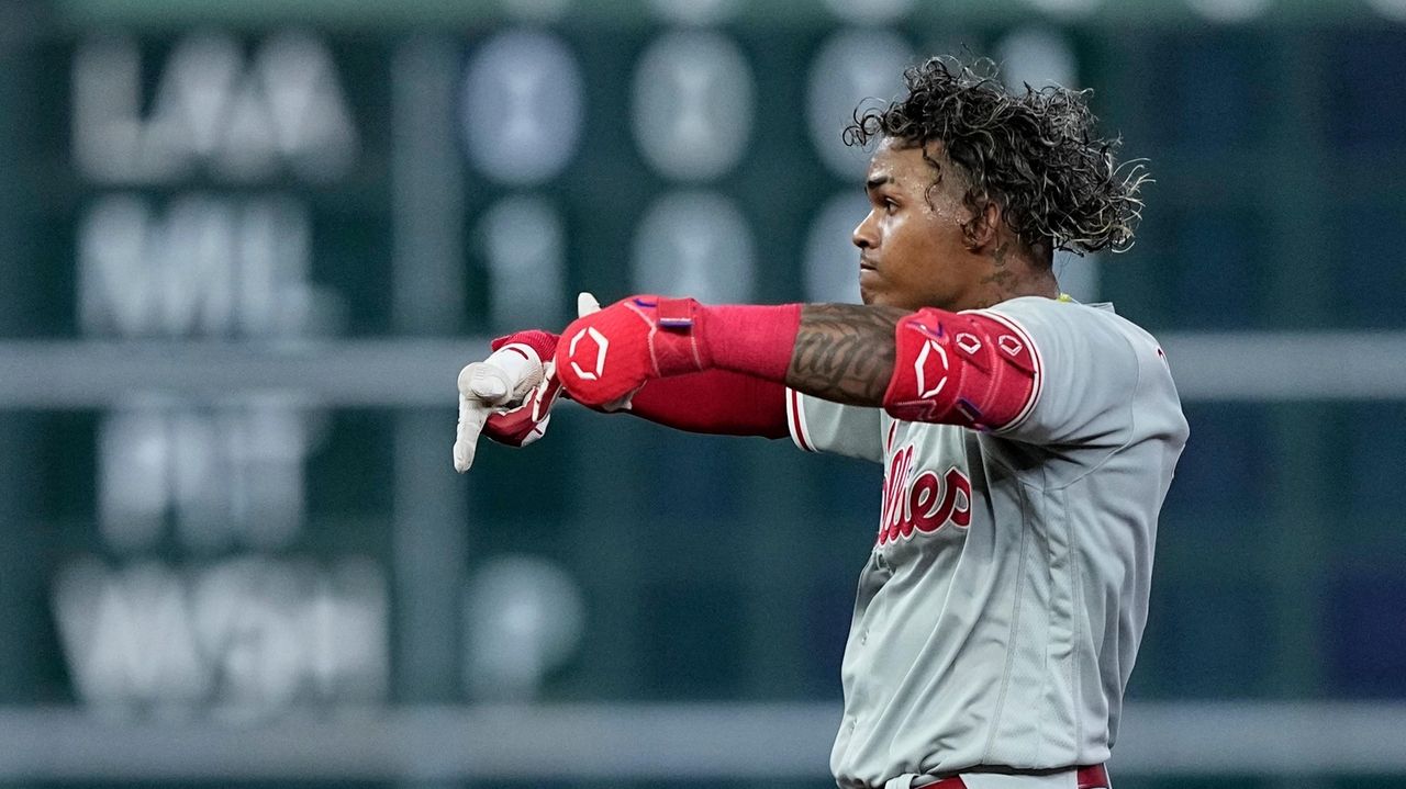 Phillies put OF Cristian Pache on 10-day IL with knee injury - Newsday