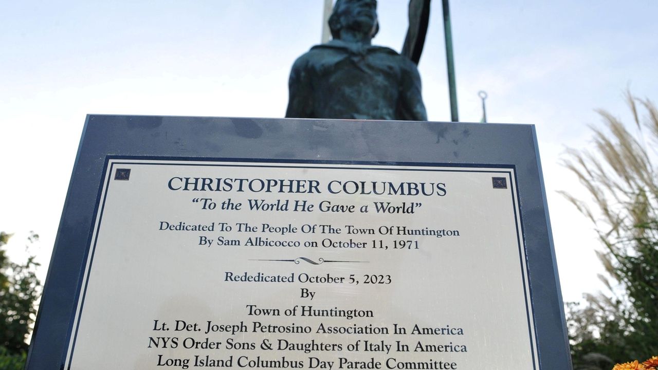Huntington getting new plaque for Christopher Columbus statue - Newsday