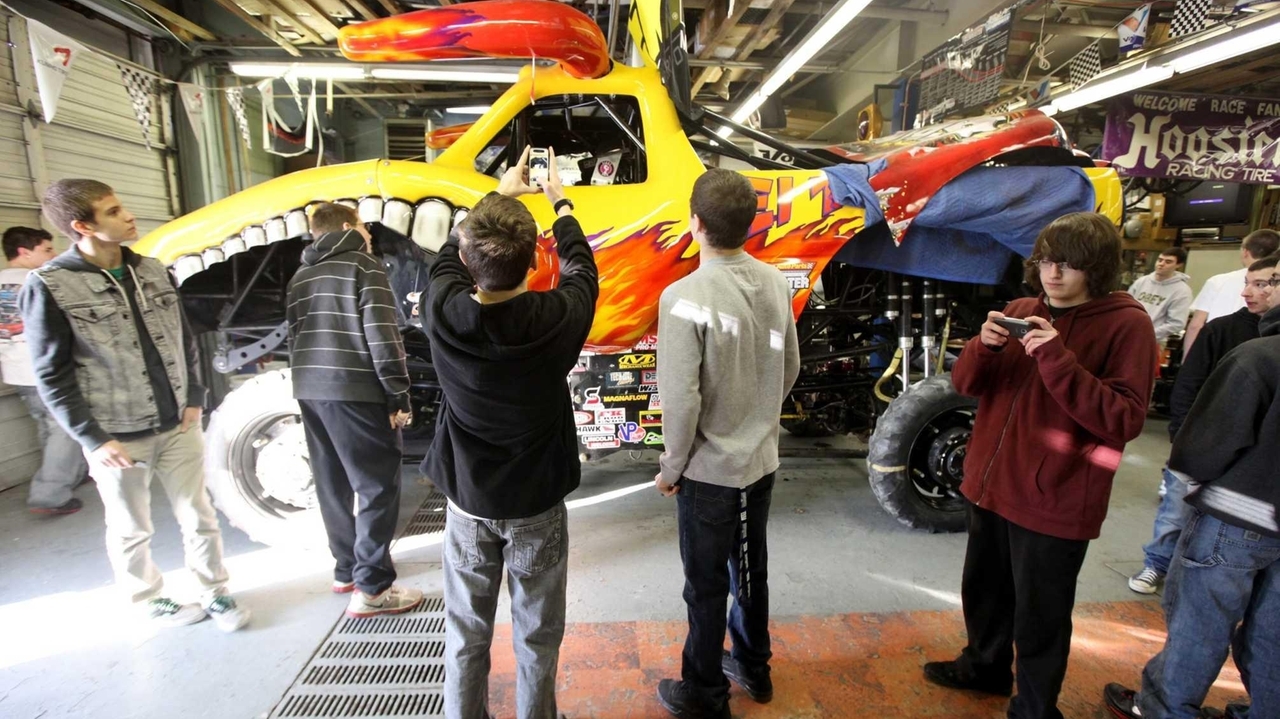 Monster Jam trucks ‘El Toro Loco,’ ‘Grinder’ visit Farmingdale school ...