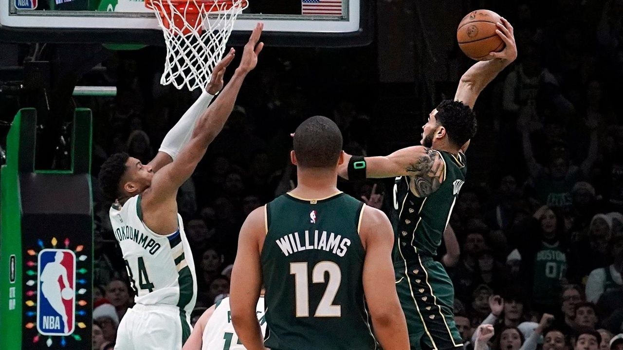 Jayson Tatum has 41 as Celtics push back on Giannis Antetokounmpo, Bucks - Newsday