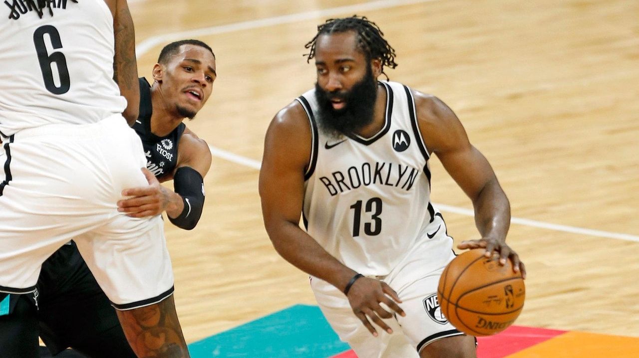 James Harden's triple-double helps Nets to OT win over Spurs for their first victory in San ...