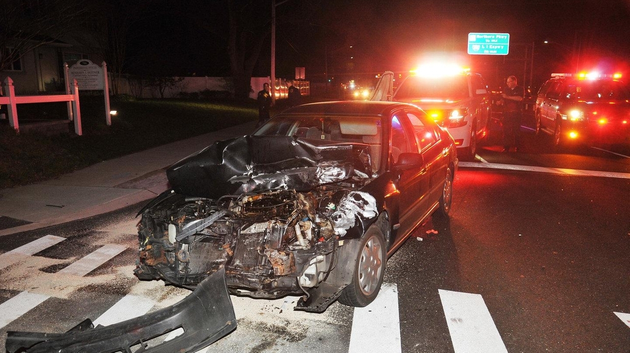 Police: 3-car crash on Route 110 critically injures passenger - Newsday