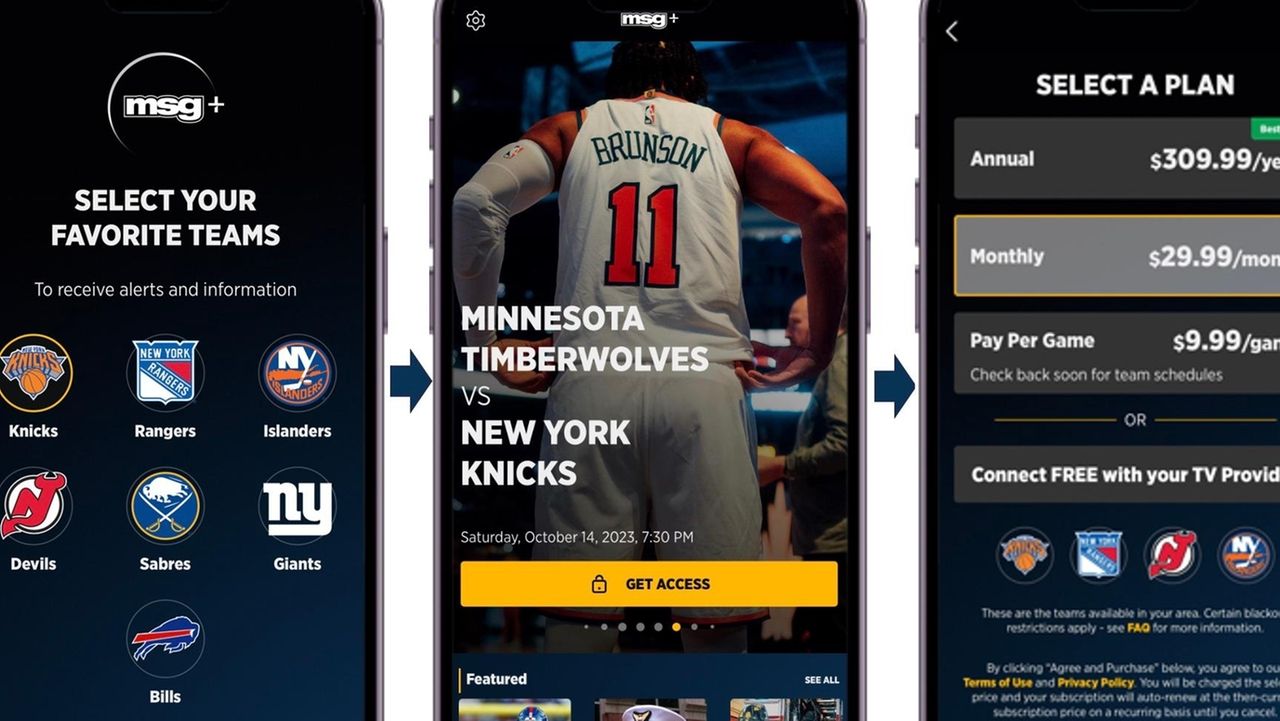 Single-game purchases intriguing for new MSG+ streaming service - Newsday