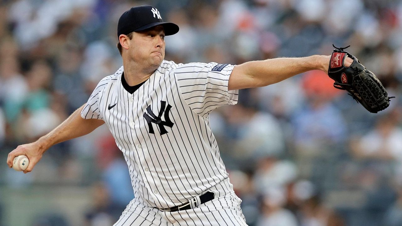 Home runs by Giancarlo Stanton and Anthony Volpe help Gerrit Cole get ...