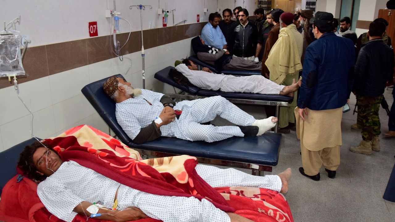 A roadside bomb struck a vehicle carrying miners in southwestern ...