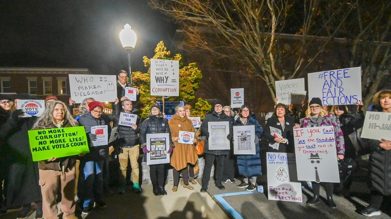 Huntington protesters demand answers to election questions - Newsday