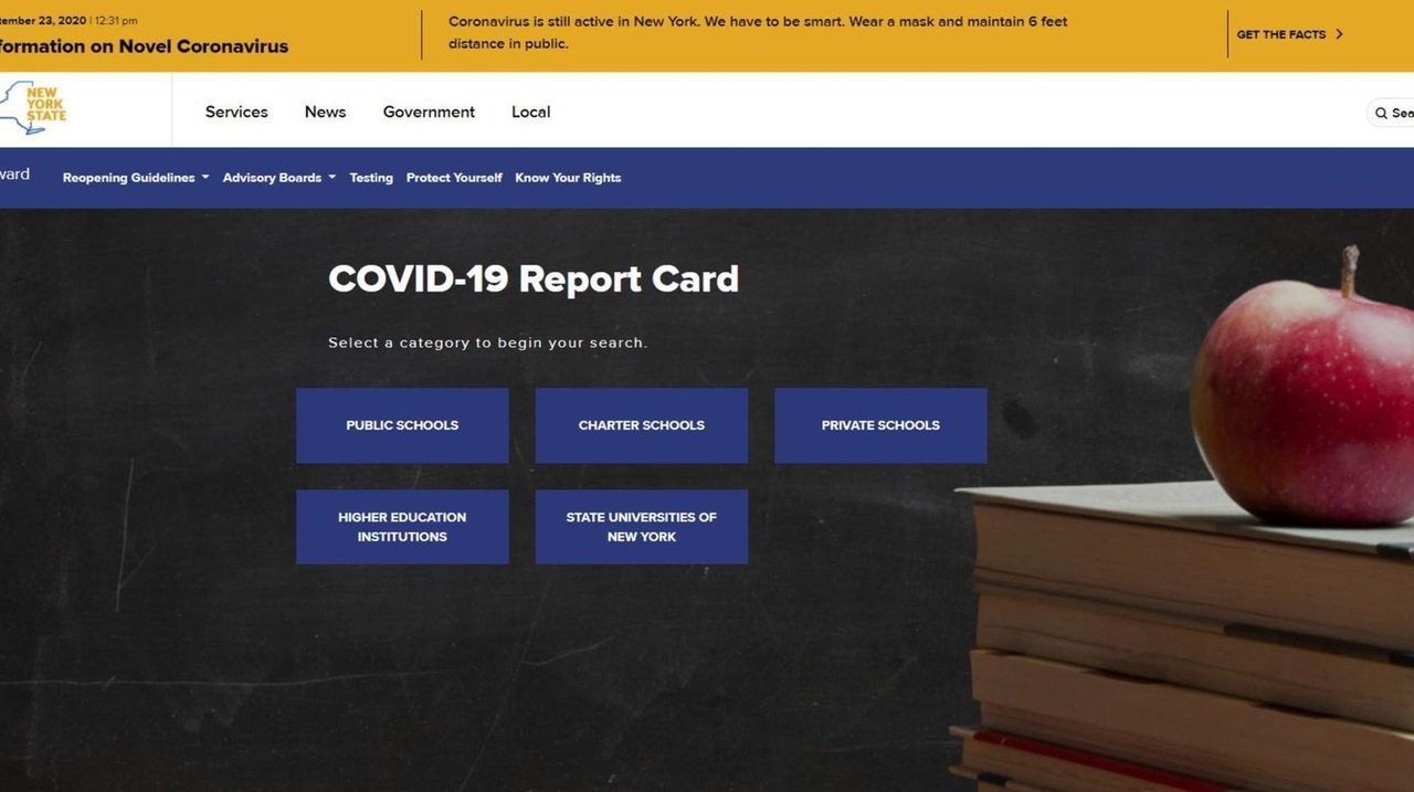 Educators cite concerns with state's COVID-19 Report Card - Newsday