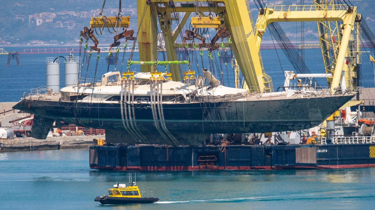 The recovered Bayesian superyacht completes its final journey to a ...
