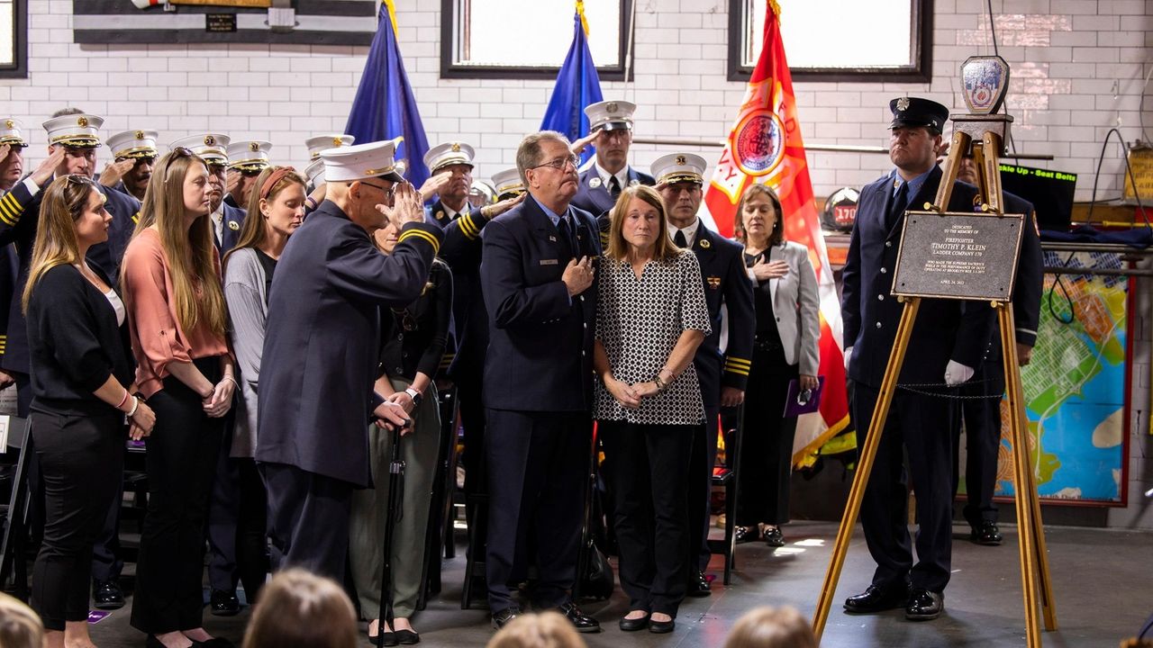 FDNY plaque ceremony honors fallen firefighter Timothy Klein - Newsday
