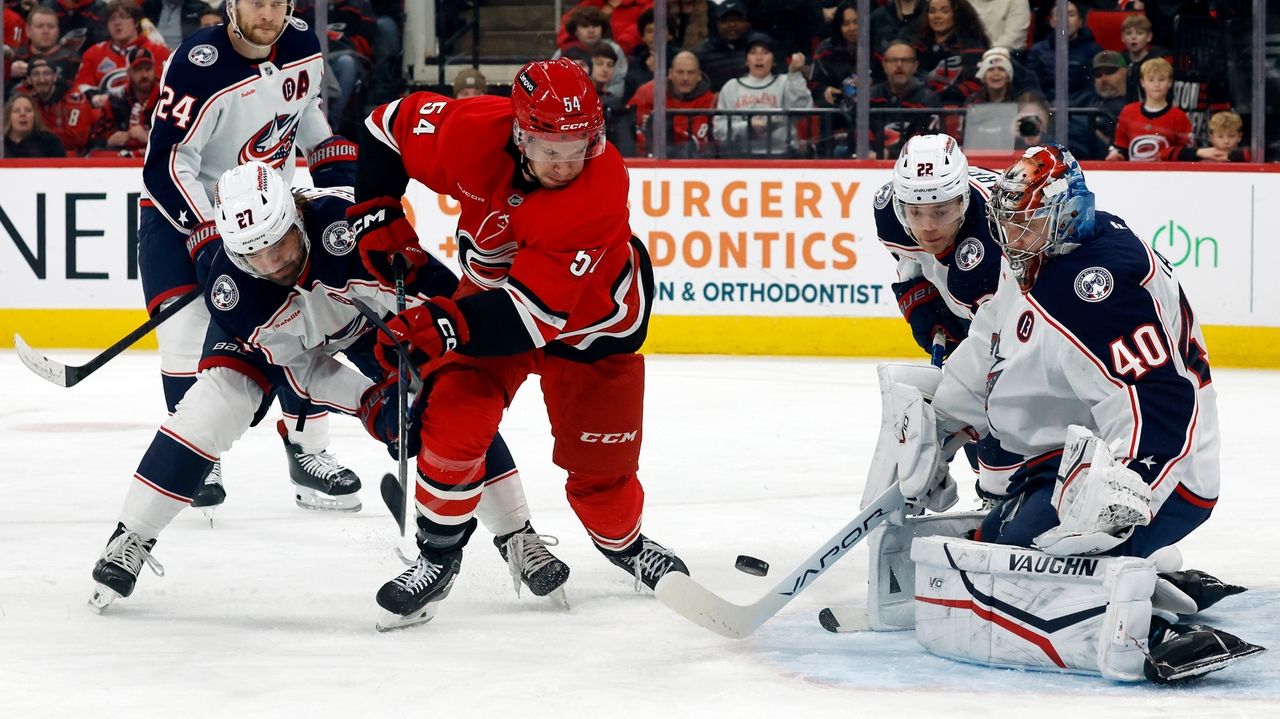 Hurricanes score 5 times in the 2nd period and beat Blue Jackets 7-4 ...