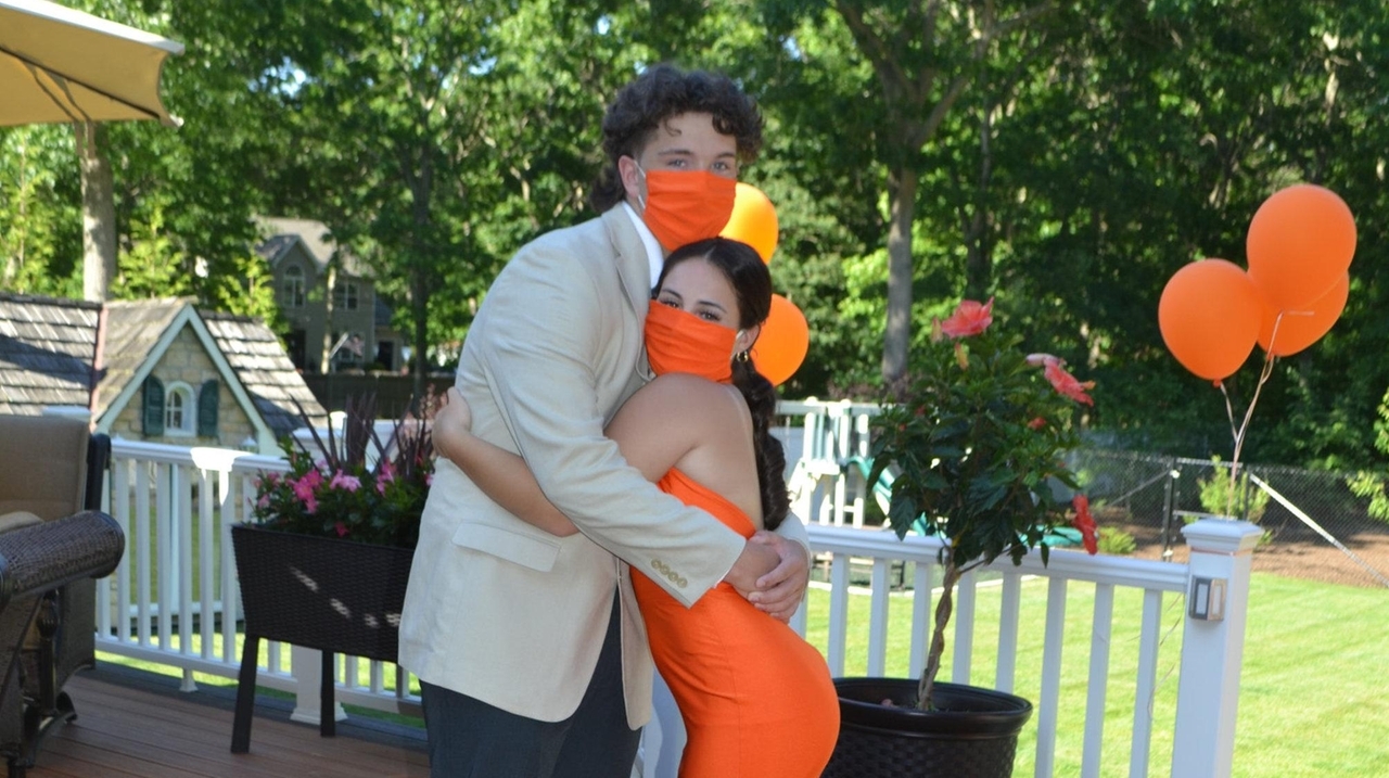 She surprised him with a backyard prom. And face masks made from her ...