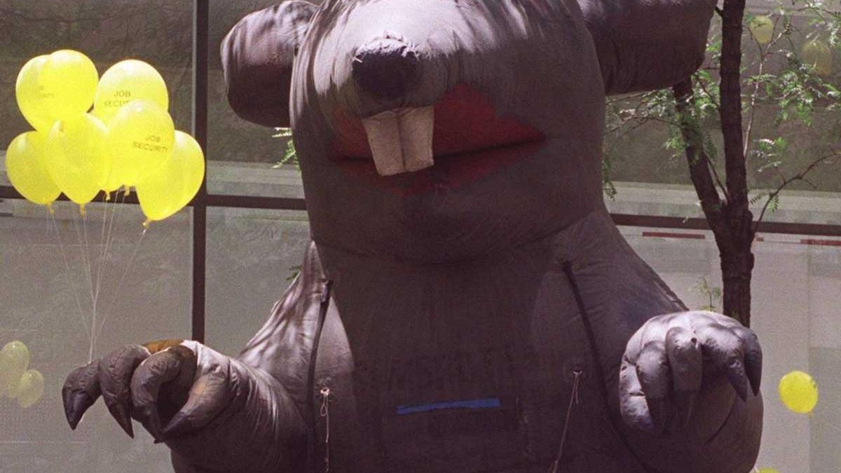 Inflatable rats protest nonunion workers - Newsday