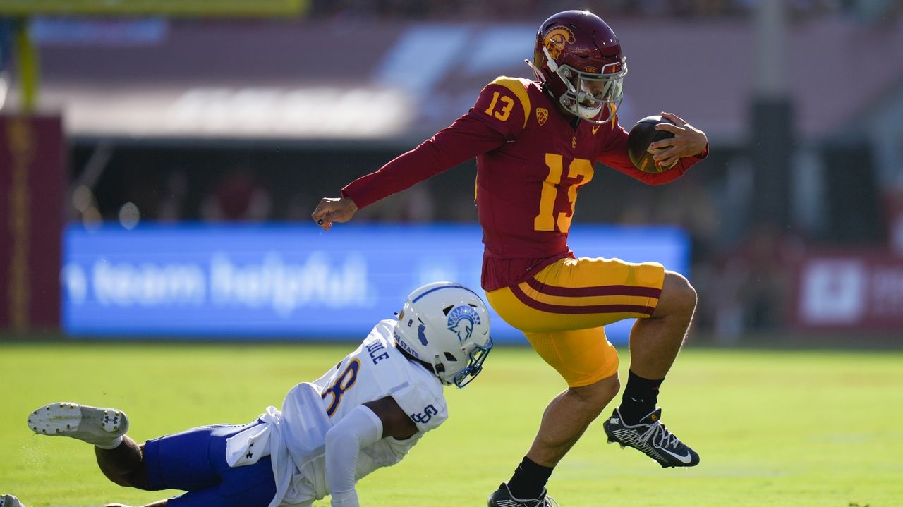 Heisman winner Caleb Williams throws 4 TD passes, leads No. 6 USC past San Jose State 56-28 ...