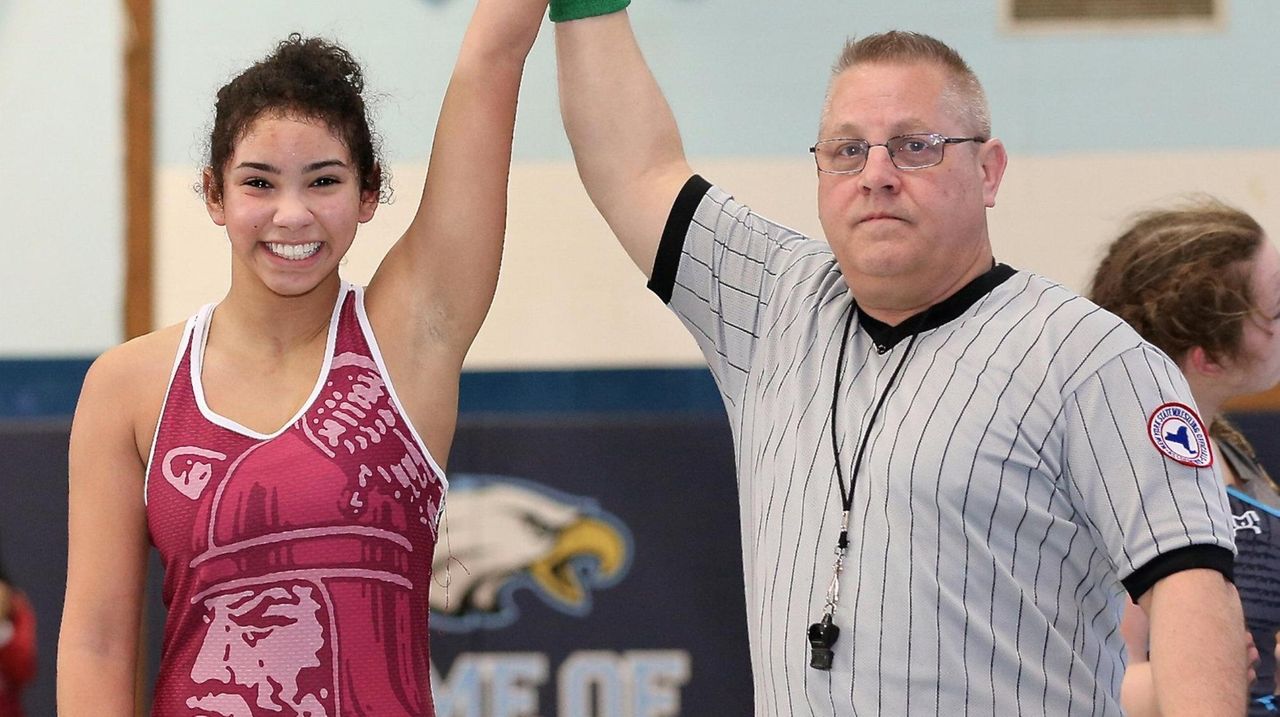Bay Shore crowns four champions at Rocky Point girls wrestling ...