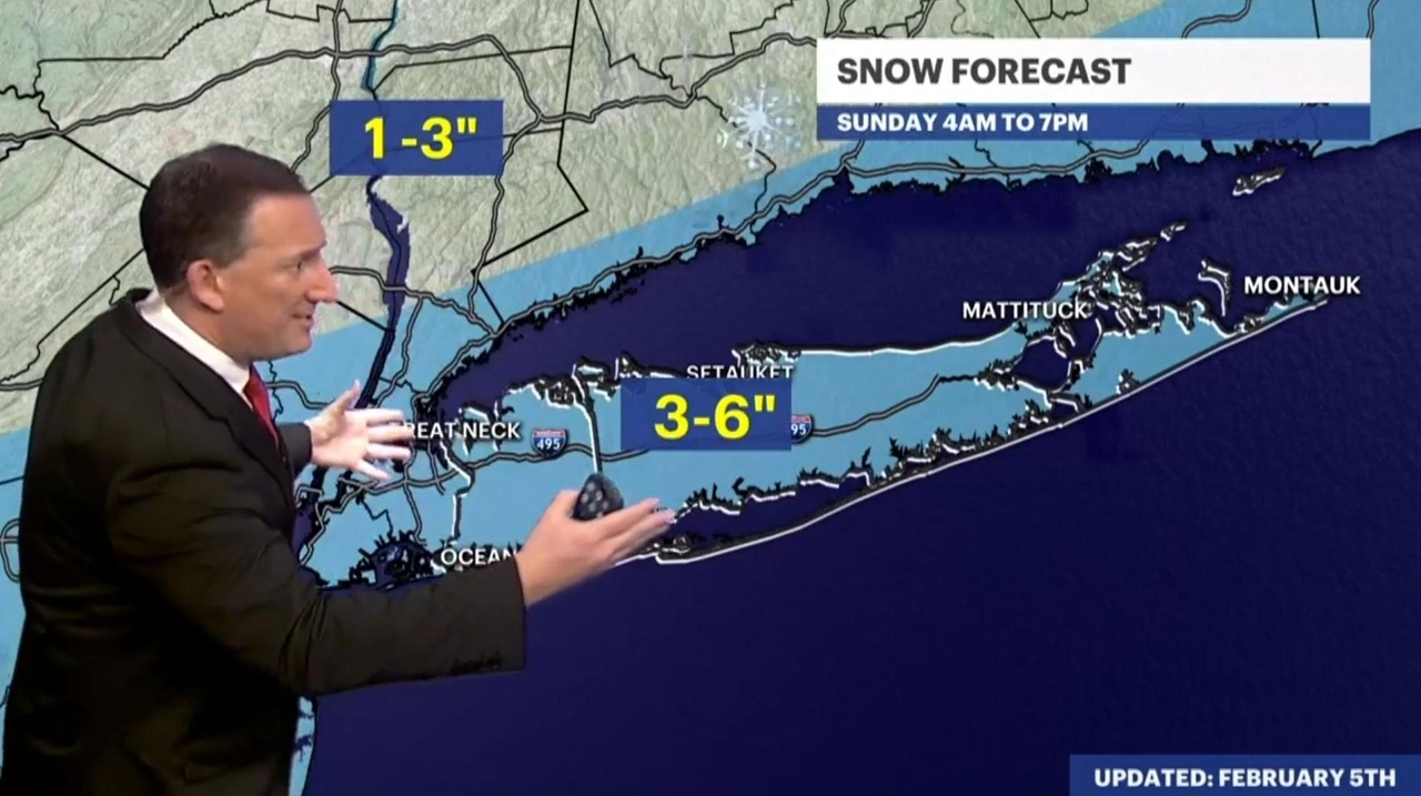 Long Island weather: 6 inches of snow possible Sunday - Newsday