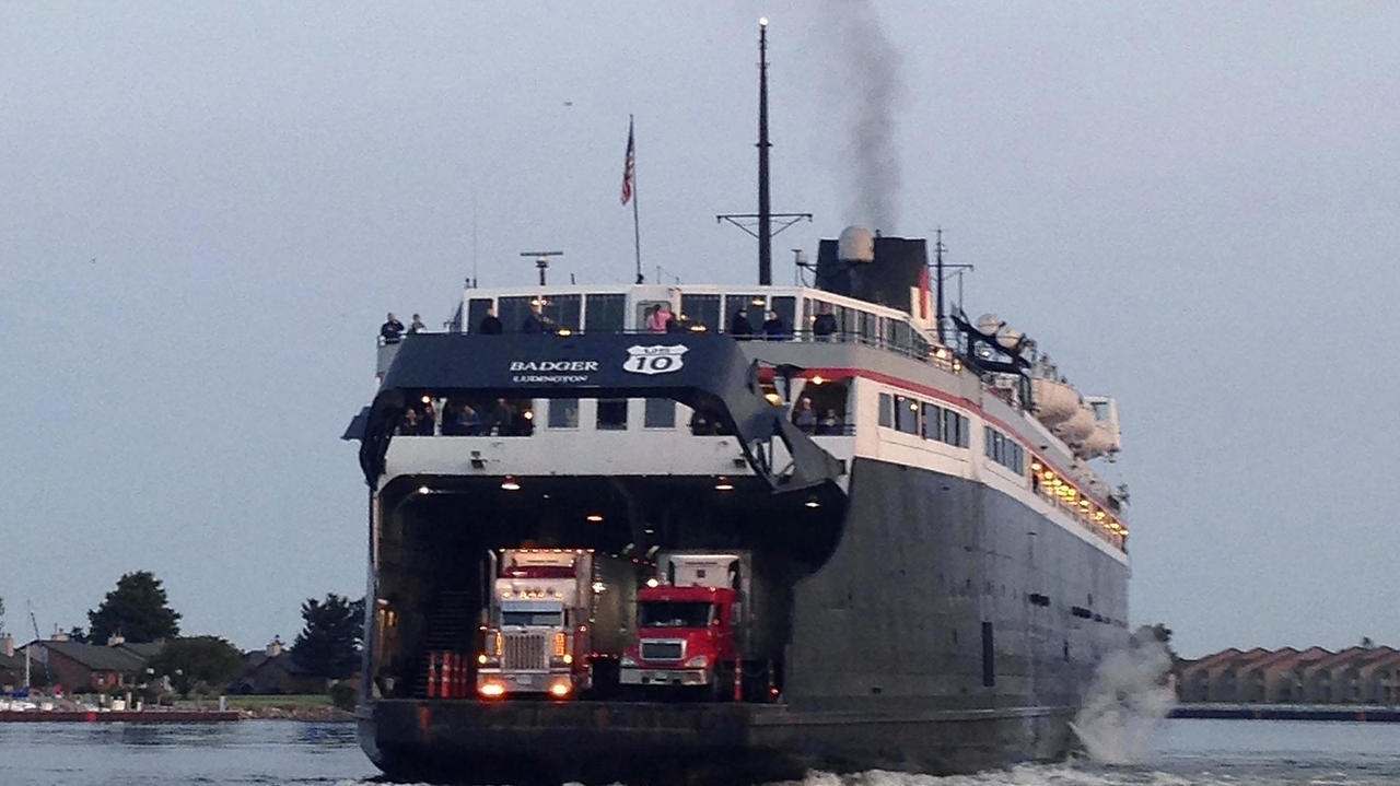 SS Badger, ferry that carries traffic across Lake Michigan, out for ...