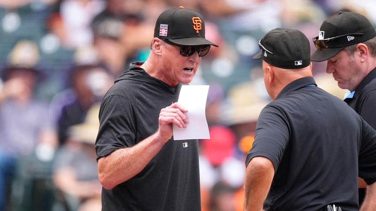 Giants manager Bob Melvin ejected before 1st pitch of game at Colorado ...