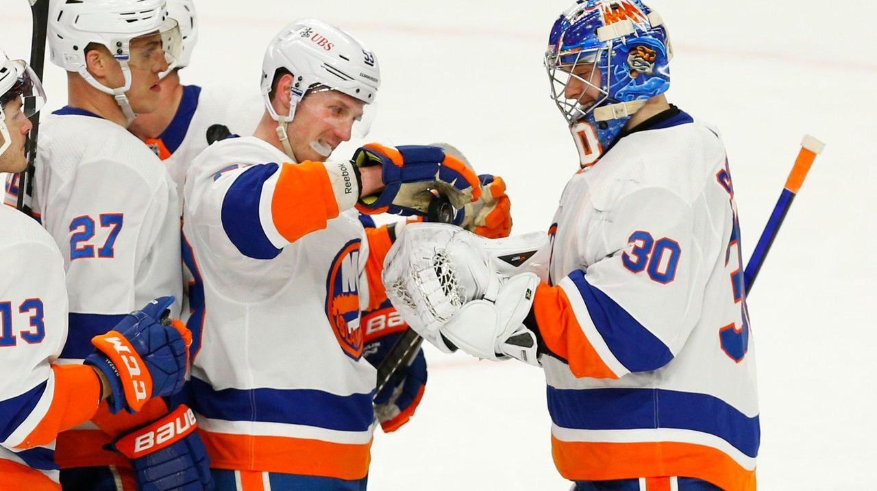 Islanders goalie Ilya Sorokin gets first NHL victory in shutout win ...