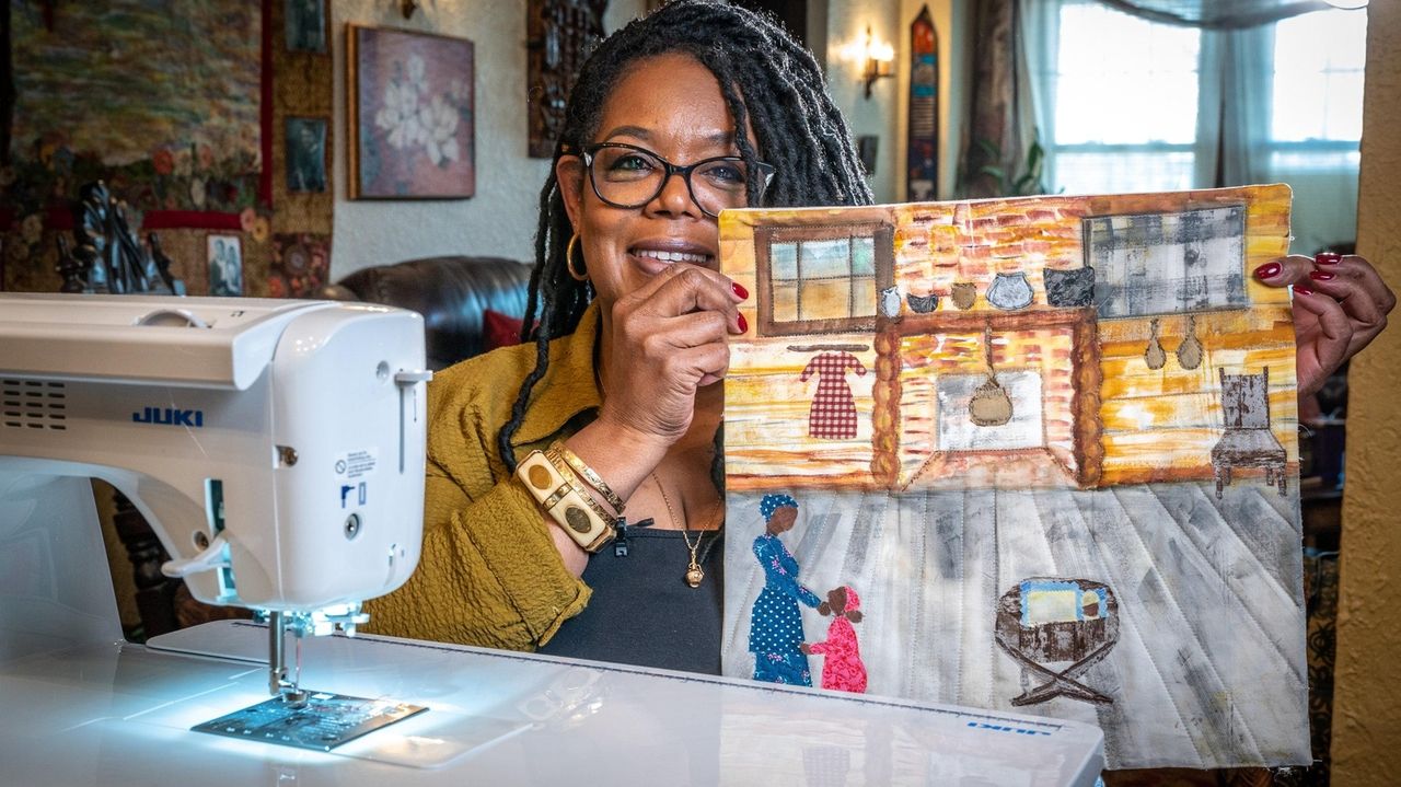 Kim Taylor quilts pages for her new children's book, 'A Flag for ...