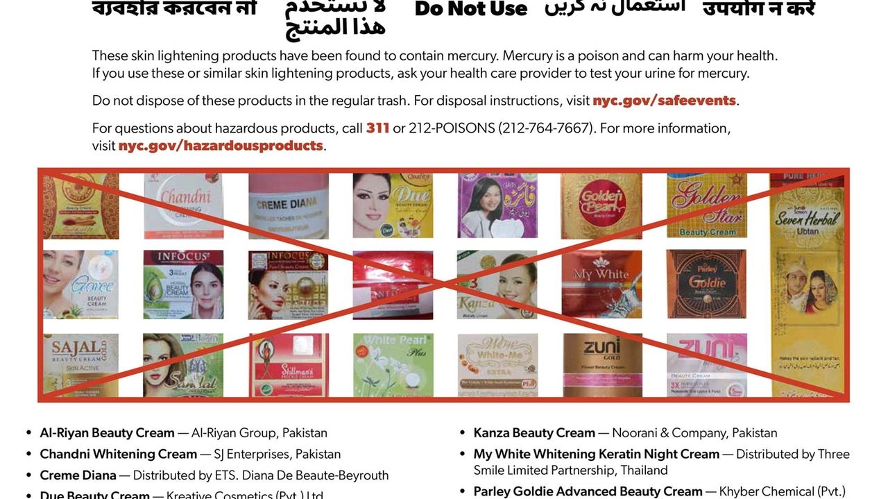 Mercury found in foreign skin care products, NYC health officials say ...