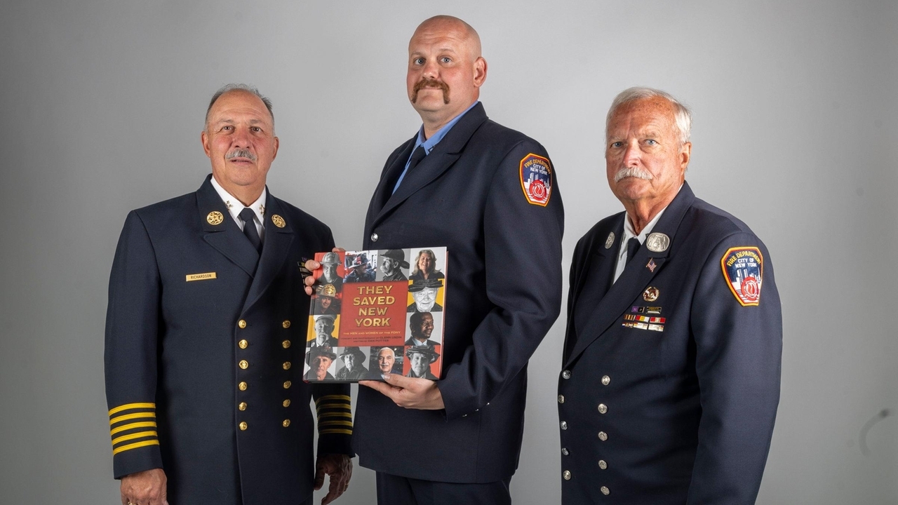 Thomas Richardson, Christopher Howard and Paul Heglund, FDNY members ...
