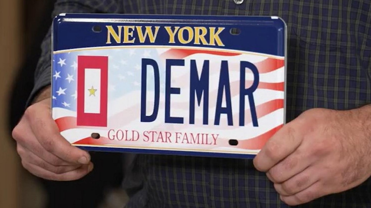 DMV unveils new license plate for Gold Star families - Newsday